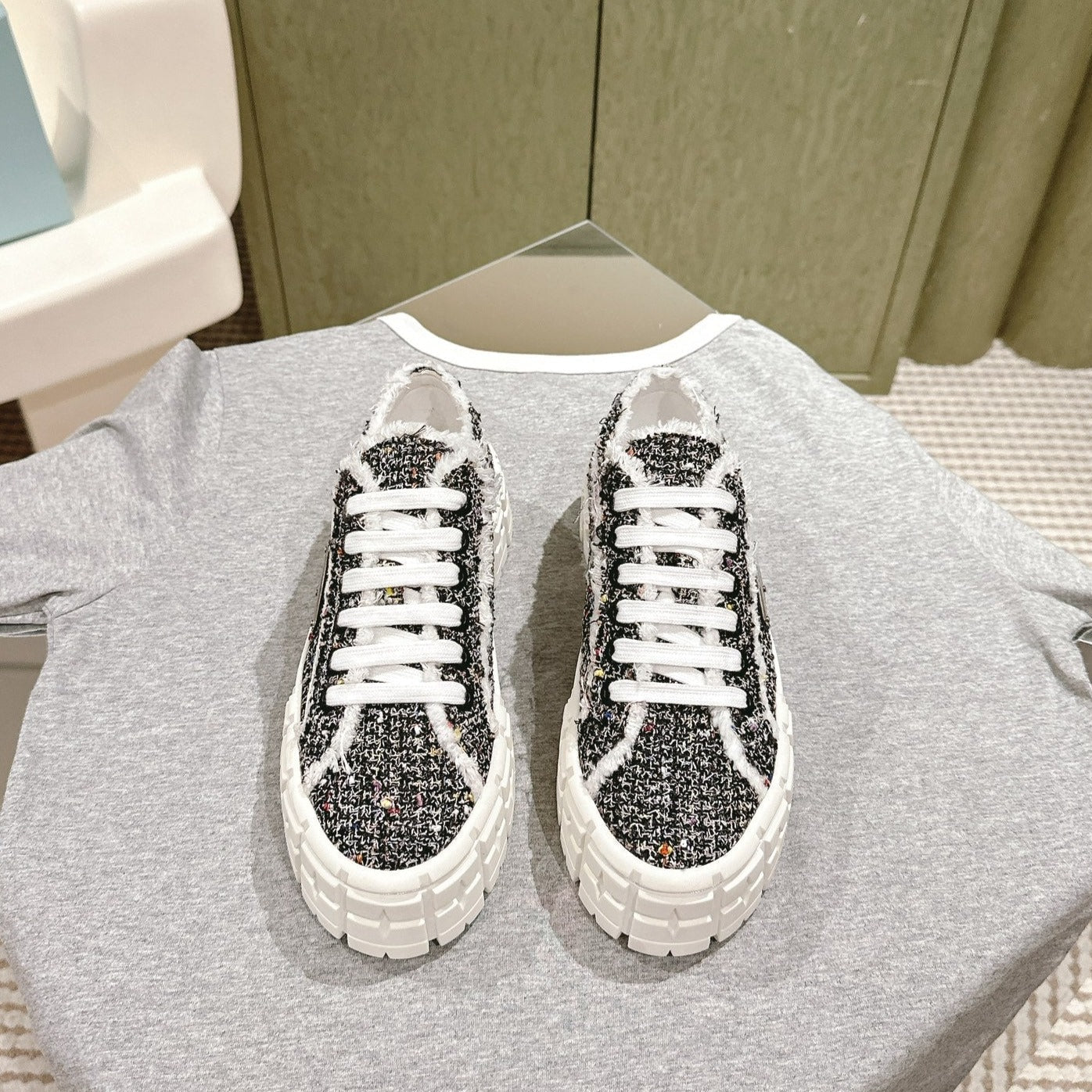 PRA DOUBLE WHEEL RE-NYLON GABARDINE SNEAKERS BLACK FABRIC – Vogoluxy.com